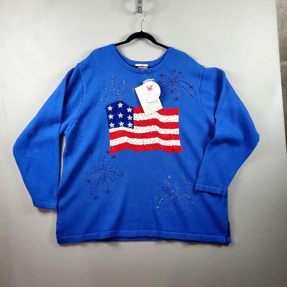 Quacker Factory | Sweaters | Nwt Vtg 200s Quacker Factory Patriotic ...